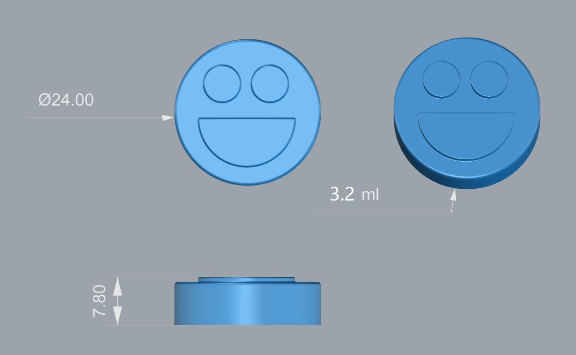 3.2mL Smiley Face Gummy Mold - 192 Cavities | Gummy Molds